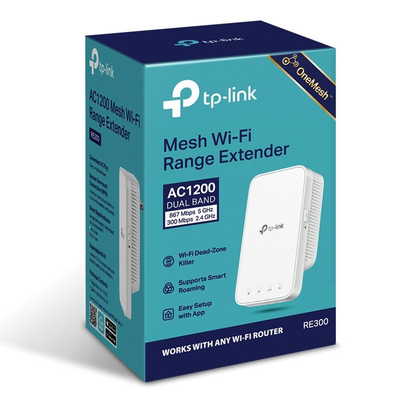 TP-LINK AC 1200 MESH Wi Fi RANGE EXTENDER RE 300 | TP-LINK AC 1200 MESH ...
