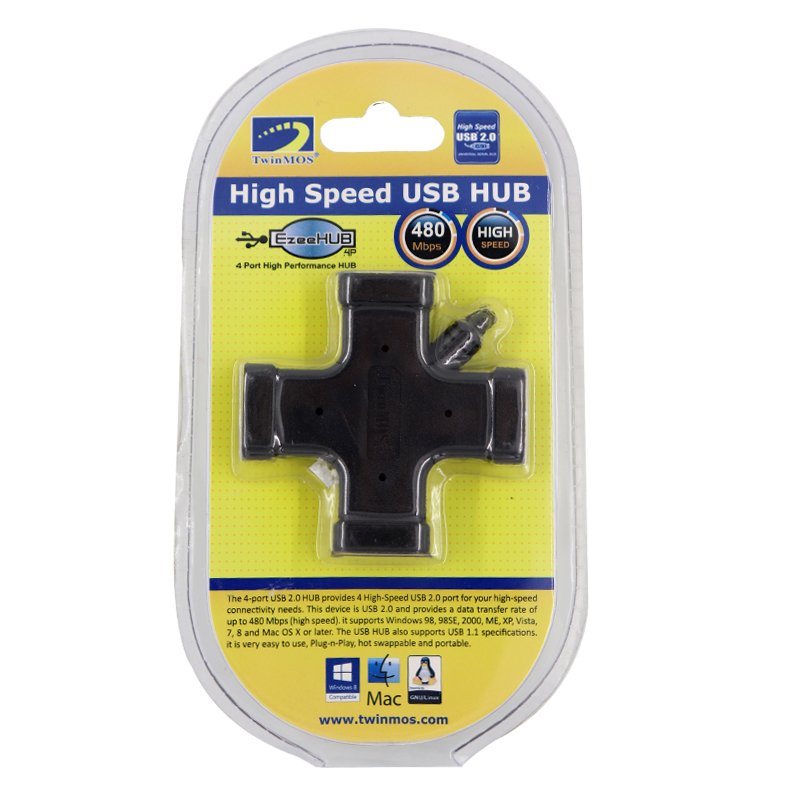 Twinmos USB 2.0 4PORT SUPER SPEED HUB 480Mbps | Twinmos USB 2.0 4PORT ...