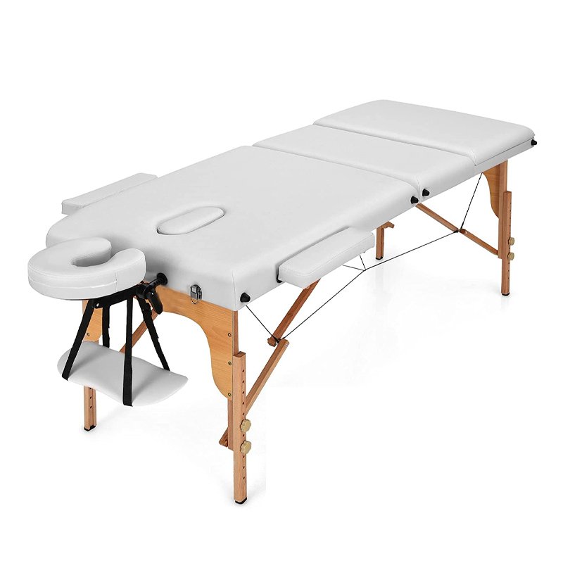 Professional Portable SPA Massage Folding Wooden Bed White ...