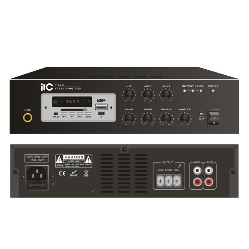 ITC T-B40 40W Desktop Mini Mixer AMPLIFIER Built-in BLUETOOTH and MP3 ...