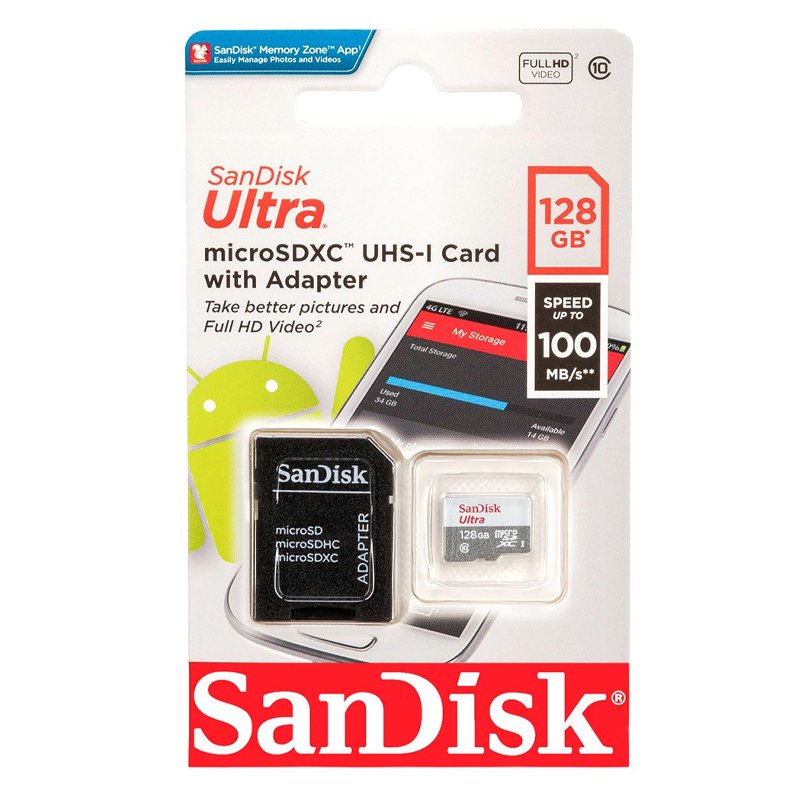 SANDISK SDHC 128GB MicroSD MEMORY CARD | SANDISK SDHC 128GB MicroSD ...