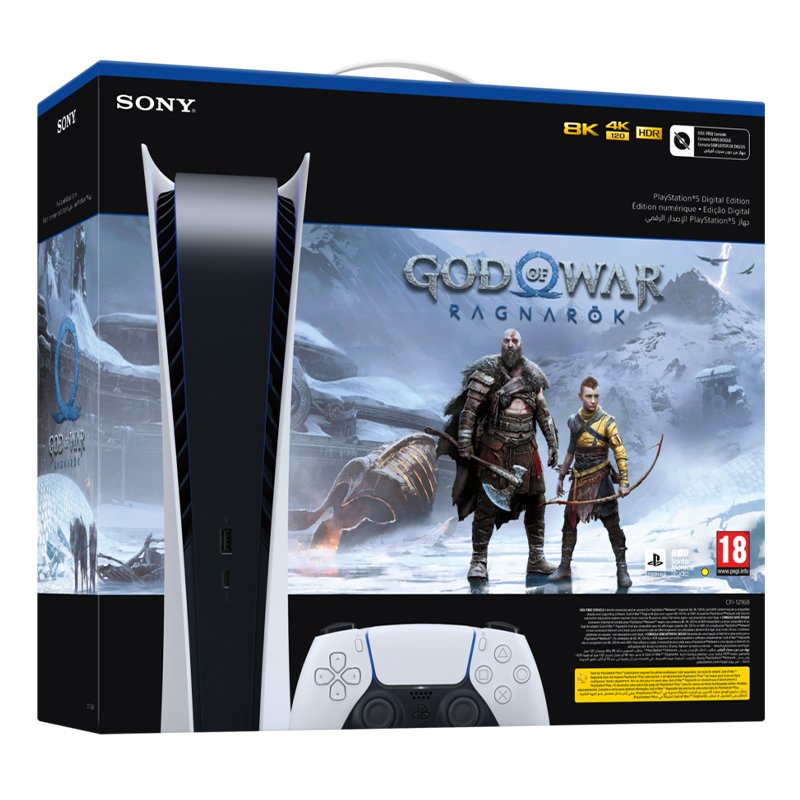 Sony PS5 CFI-1216B Digital Edition With God Of War Game | Sony PS5 CFI ...